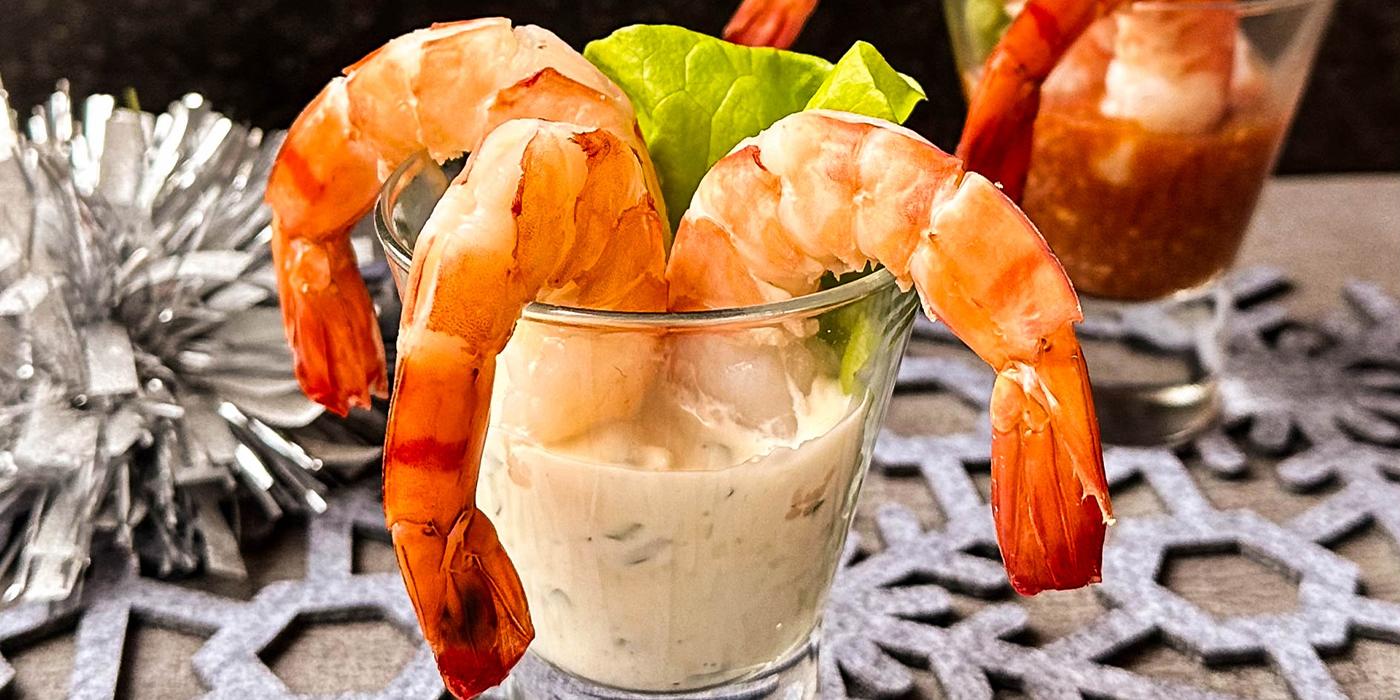 Shrimp Cocktail and a Duo of Sauce